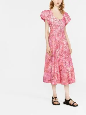 Ulla Johnson Botanical-print Zip-up Dress