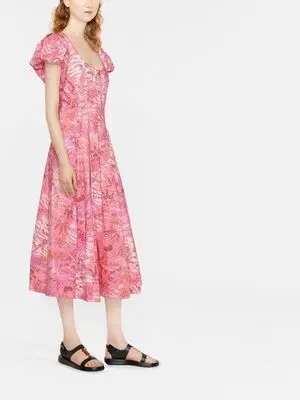 Ulla Johnson Botanical-print Zip-up Dress