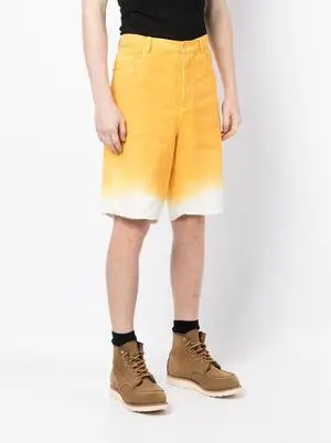 Nick Fouquet Two-tone Linen Knee-length Shorts