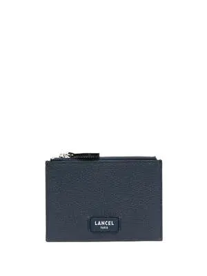LANCEL Logo-patch Leather Card Holder Blue