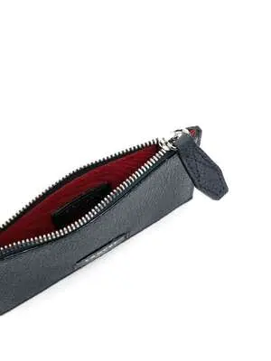 LANCEL Logo-patch Leather Card Holder - Blue