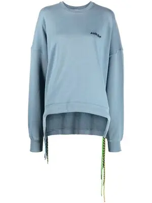 AMBUSH Cord-detail Crew-neck Sweatshirt - Blue