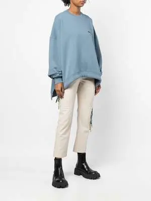 AMBUSH Cord-detail Crew-neck Sweatshirt - Blue