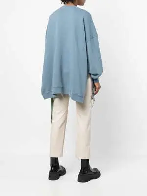 AMBUSH Cord-detail Crew-neck Sweatshirt - Blue