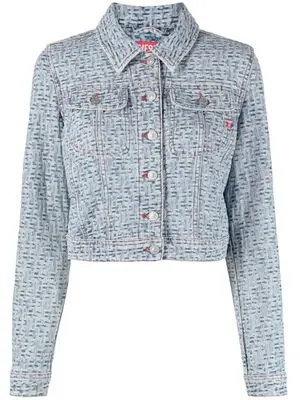 DIESEL® Monogram-pattern Denim Jacket - Blue
