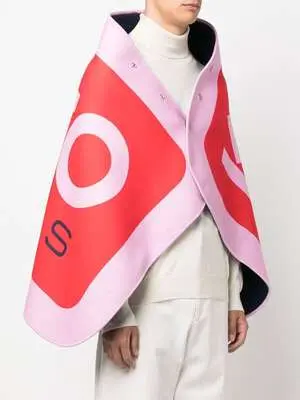 Kenzo Logo-print Detail Cape Scarf