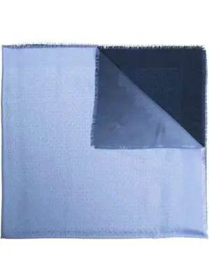FERRAGAMO Gancini Jacquard-pattern Scarf - Blue