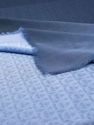 FERRAGAMO Gancini Jacquard-pattern Scarf - Blue