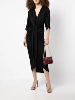 Diane Von Furstenberg Draped V-neck Midi Dress