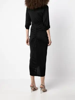 Diane Von Furstenberg Draped V-neck Midi Dress