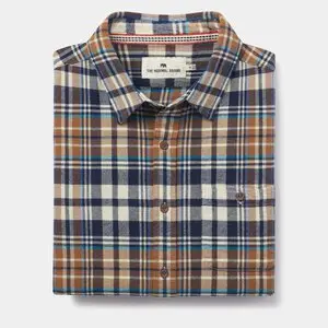 THE NORMAL BRAND Hudson Button Up Shirt Cedar Plaid