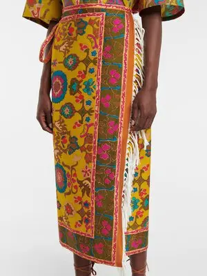 Valentino Garavani Printed Cotton Midi Wrap Skirt