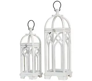 GLITZHOME Church Inspired Rustic Lanterns Set O F 2 - One-color