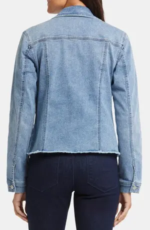 NYDJ Frayed Hem Denim Trucker Jacket - Lakefront