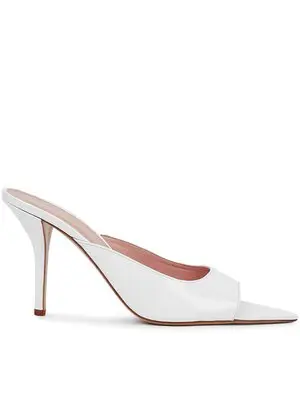 GIA COUTURE X PERNILLE TEISBAEK 85 White Patent Leather Mules