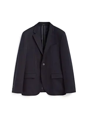 Massimo Dutti Wool Cashmere Textured Blazer - One-color