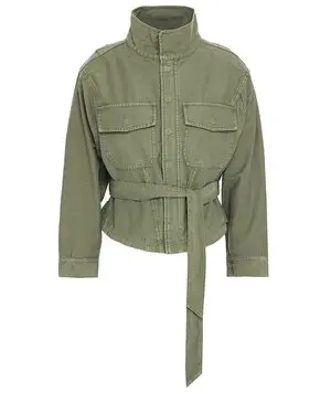 FRAME Twisted Belted Cotton-canvas Jacket