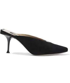 SERGIO ROSSI Milano Pvc-trimmed Suede Mules
