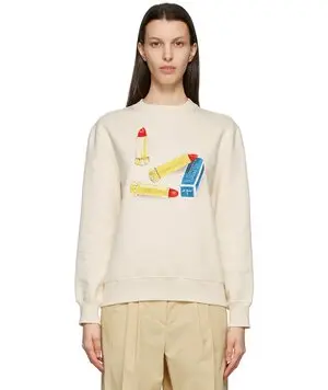 LANVIN Off-White Scented Lipstick Sweatshirt - One-color