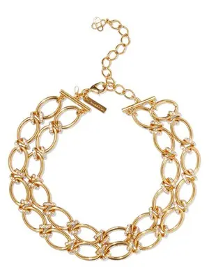 OSCAR DE LA RENTA Gold-Tone Crystal Necklace - One-color
