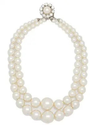 Alessandra Rich Pearl-embellished Silver-tone Necklace