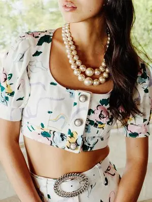Alessandra Rich Pearl-embellished Silver-tone Necklace