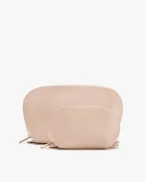 Cuyana Pebbled Leather Travel Case Set - Blush