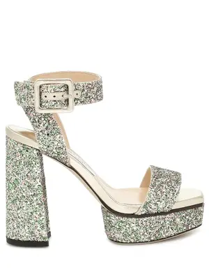 JIMMY CHOO Jax 115 Glitter Platform Sandals