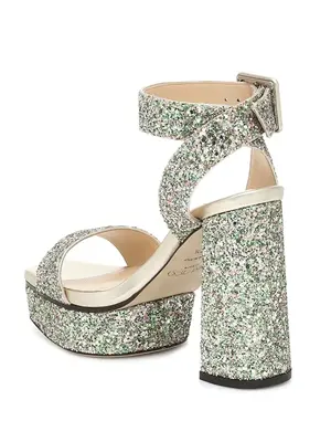 JIMMY CHOO Jax 115 Glitter Platform Sandals