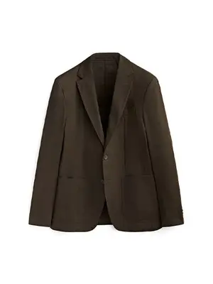 Massimo Dutti Khaki Micro Twill Suit Blazer - One-color