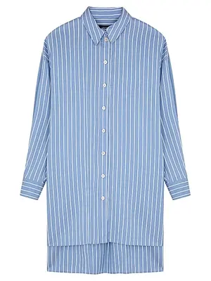 ISABEL MARANT Sacali Blue Striped Silk Shirt