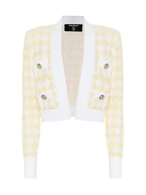 BALMAIN X MYTHERESA - Exclusive To Mytheresa – Houndstooth Jacquard Cropped Jacket