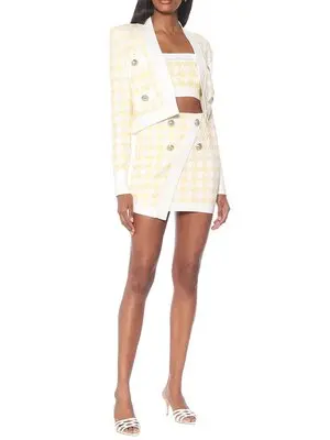 BALMAIN X MYTHERESA - Exclusive To Mytheresa – Houndstooth Jacquard Cropped Jacket
