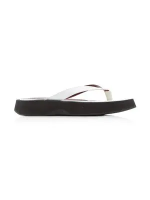 Staud Tessa Croc-effect Leather Thong Sandals