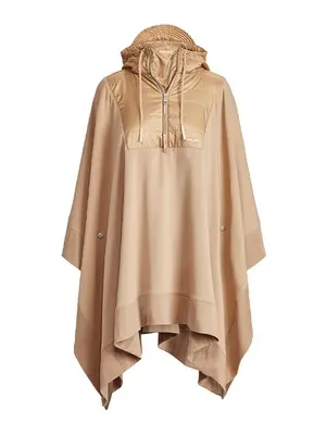 Rlx Ralph Lauren Ripstop-trim Fleece Hooded Poncho