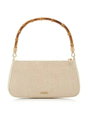 Cult Gaia Halina Bamboo-detailed Raffia Shoulder Bag