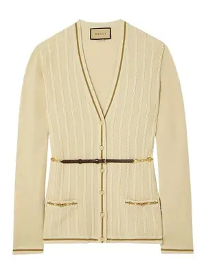 Gucci Gg Multicolour Logo-jacquard Wool And Cotton-blend Cardigan