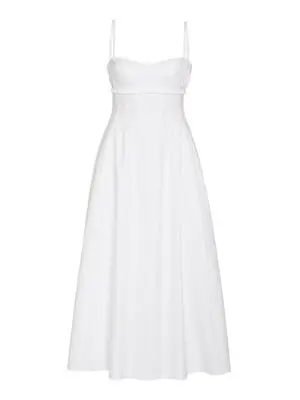 Khaite Felicia Smocked Cotton Dress