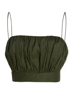 Matteau Gathered Cotton Poplin Crop Top