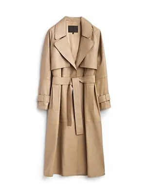 Massimo Dutti Belted Nappa Trench Coat - One-color