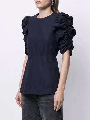 Celine - Short Draped Sleeves Blouse