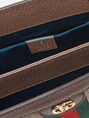 Gucci Ophidia Textured Leather-trimmed Printed Coated-canvas Shoulder Bag
