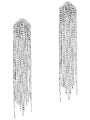 Fallon Feathered Crystal-embellished Drop Earrings