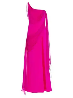 Aliétte Draped Silk One-shoulder Gown