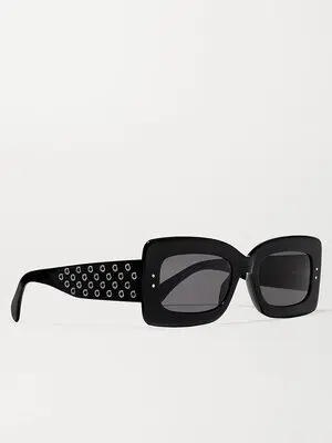 Alaïa Eyelet-embellished Square-frame Acetate Sunglasses