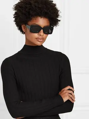 Alaïa Eyelet-embellished Square-frame Acetate Sunglasses