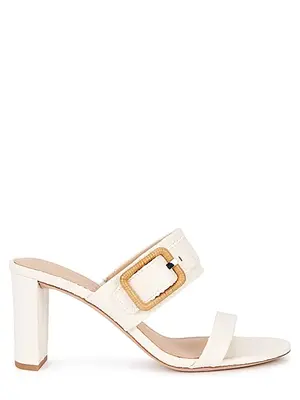 Veronica Beard Galoma 75 Ivory Python-effect Leather Sandals
