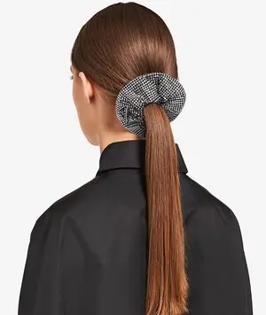 Prada - Triangle-Logo Crystal-Embellished Scrunchie