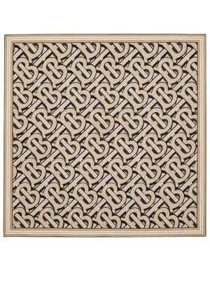 Burberry Monogram Print Silk Square Scarf