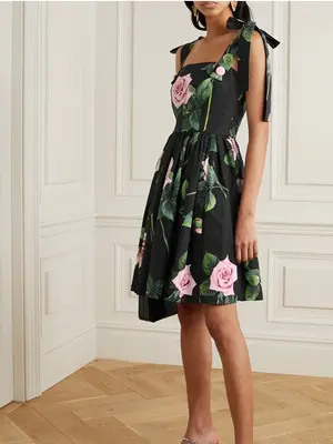 Dolce & Gabbana Floral-print Cotton Poplin Dress